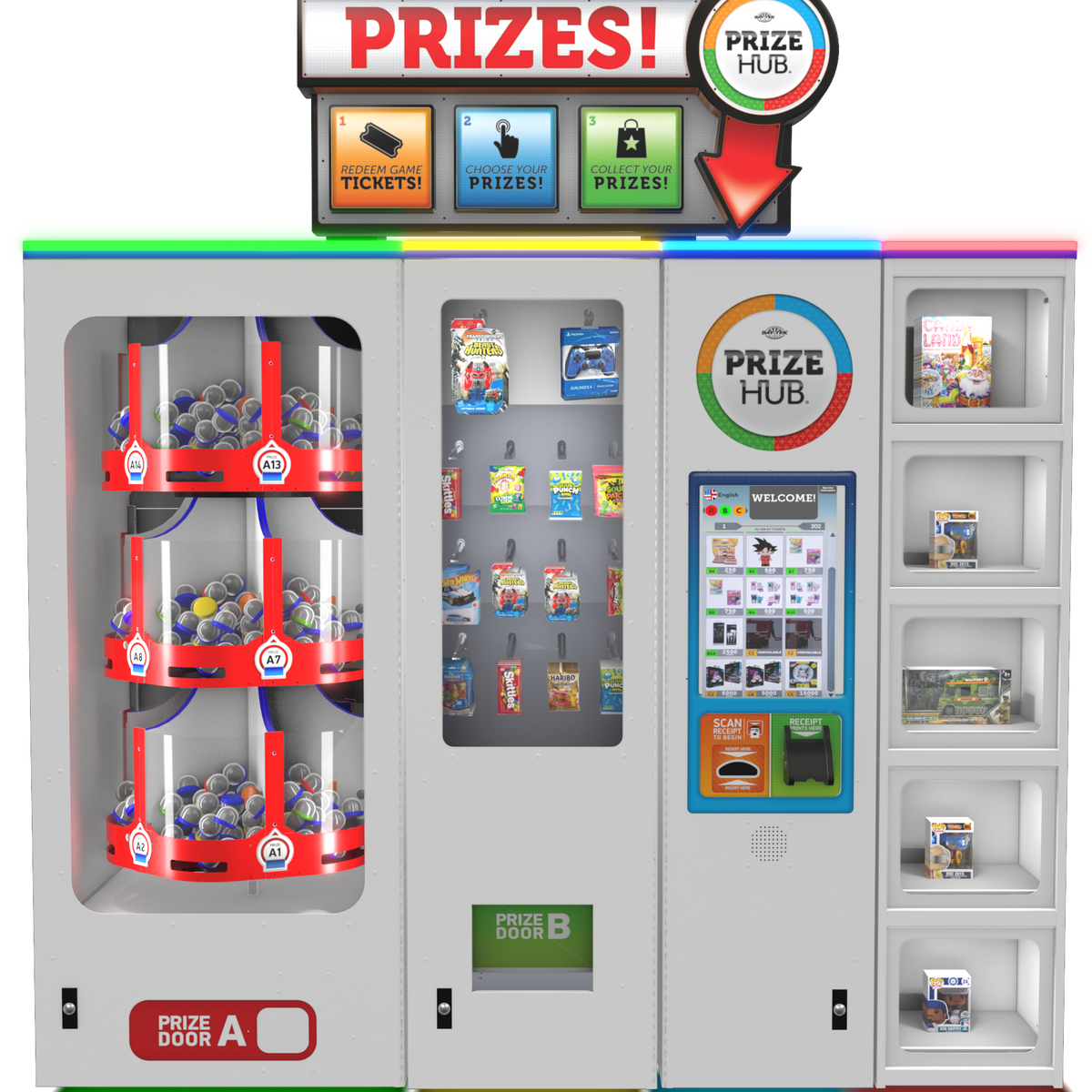 Prize Hub Self-Service Arcade Prize Kiosk | Player One Amusement Group