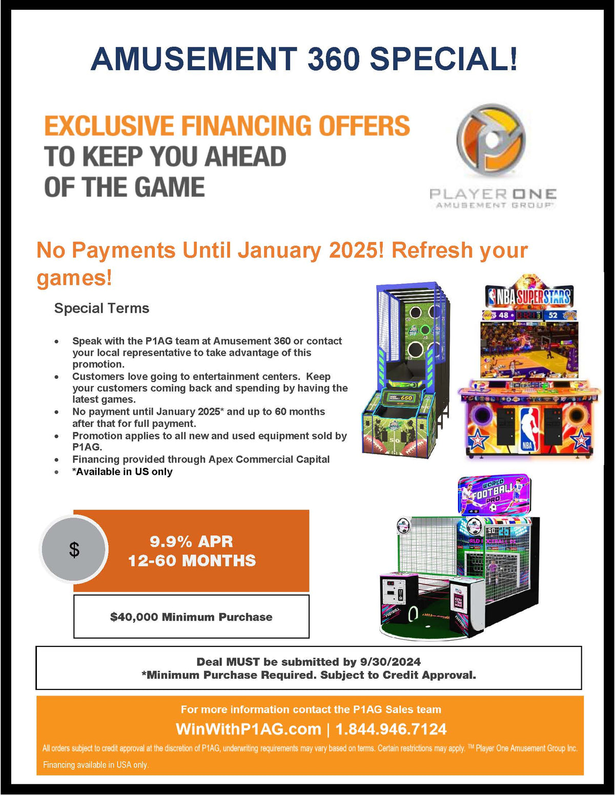 Financing – Player One Amusement Group